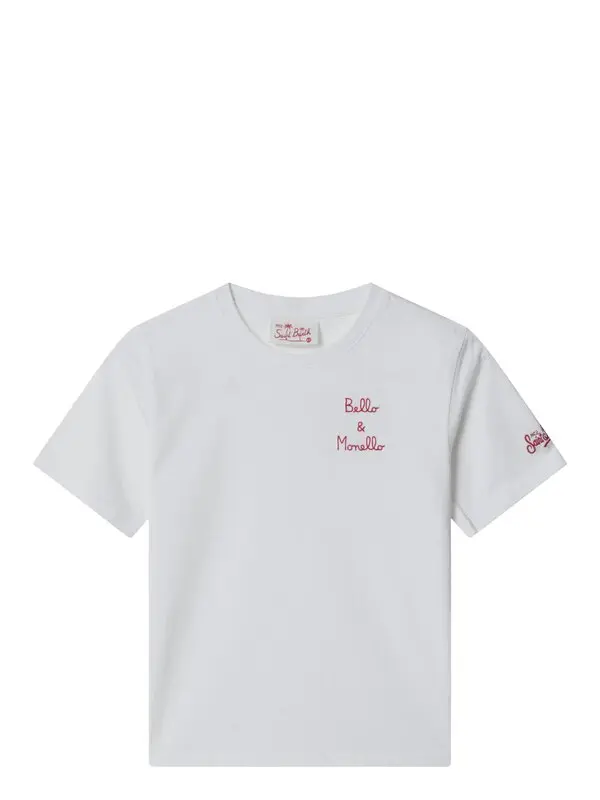 MC2 SAINT BARTH Cotton T-shirt With Embroidery - White