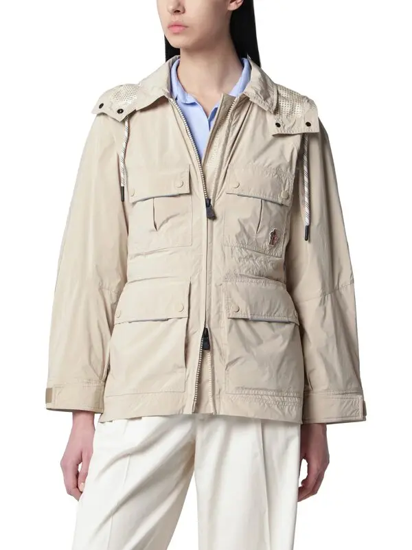 Moncler Light Nimba Jacket With Drawstring - Beige