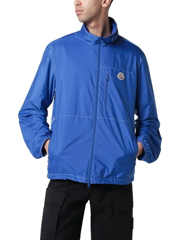 Moncler Arrakis Rainwear Jacket With Removable Hood - Blue