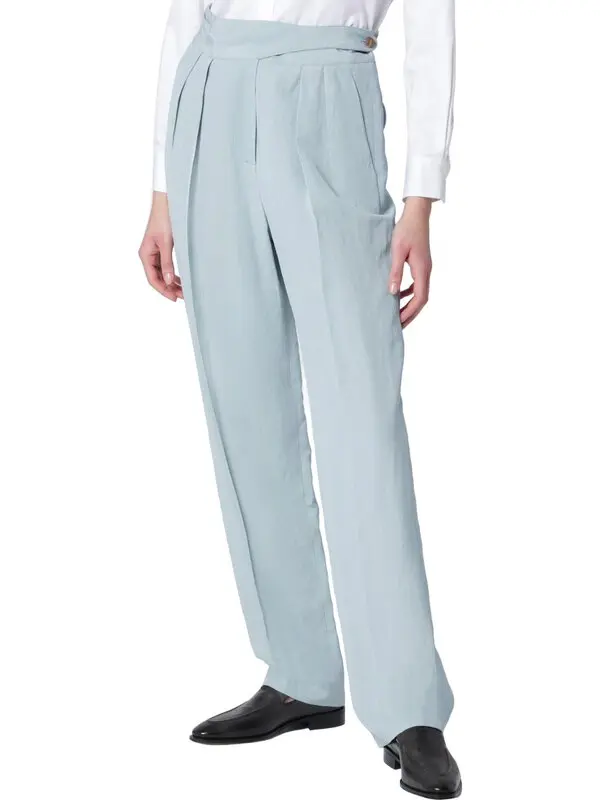 BLAZÉ MILANO Tomo Straight-leg Trousers - Light Blue