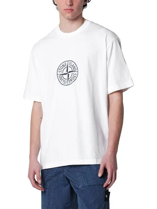 Stone Island All Around Compass T-shirt In Jersey - White
