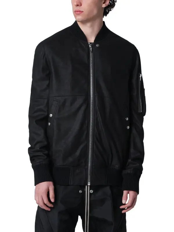 Rick Owens Lamb Leather Zip Jacket - Black