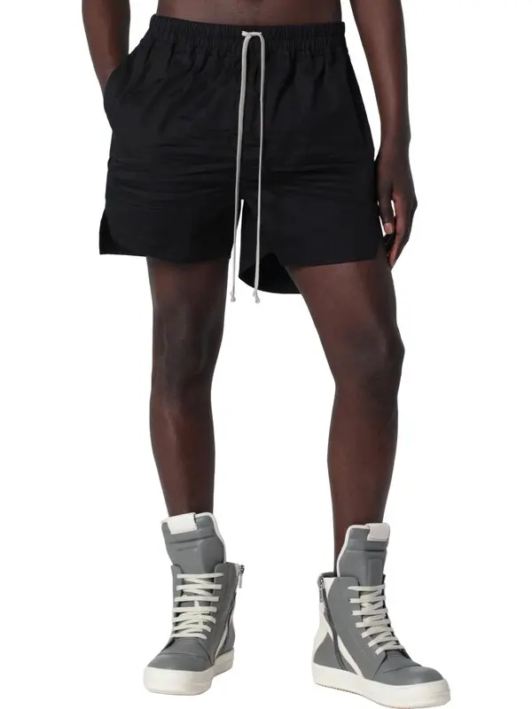 Rick Owens Cotton Poplin Drawstring Shorts - Black