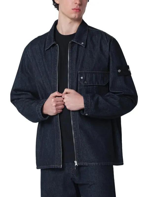 Stone Island Indigo Denim Shirt Jacket - Blue