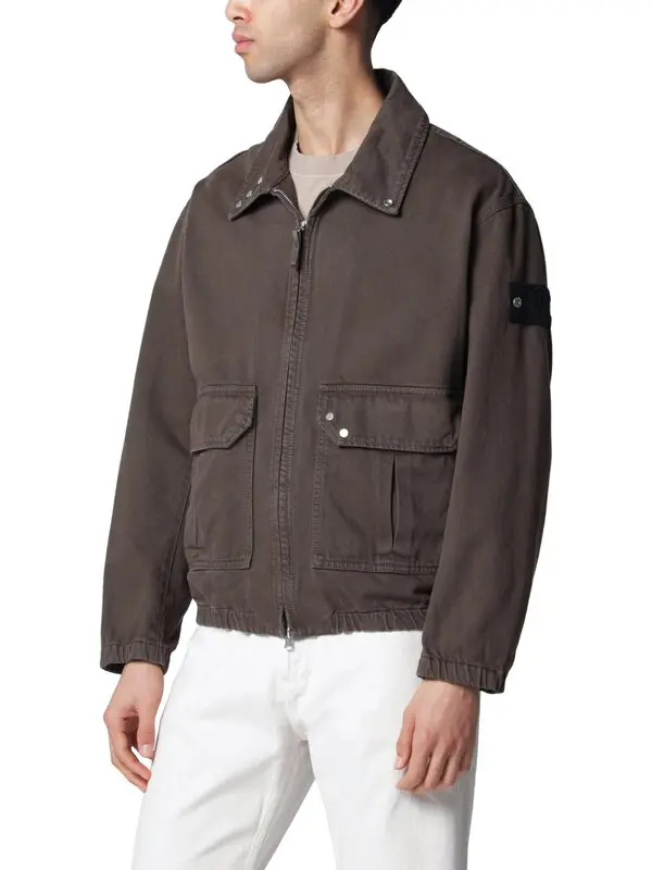 Stone Island Water-repellent Denim Coach Jacket - Brown