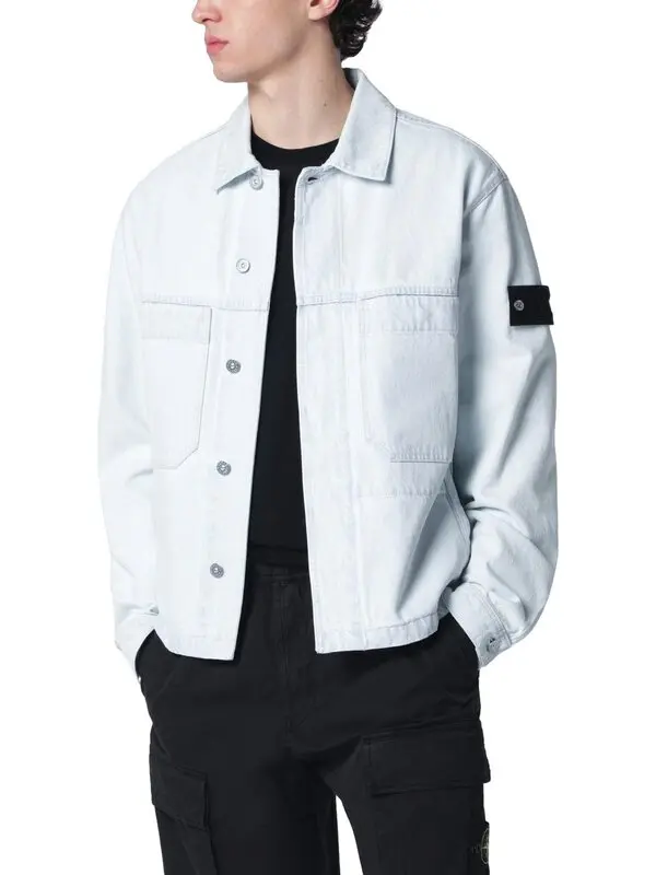 Stone Island Light Denim Shirt Jacket - Blue