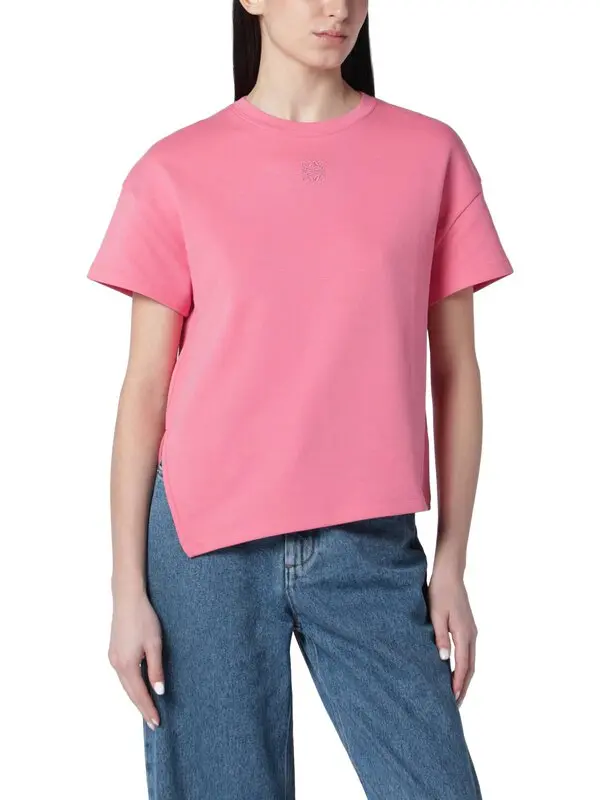 Loewe Asymmetric T-shirt In Cotton Blend - Pink