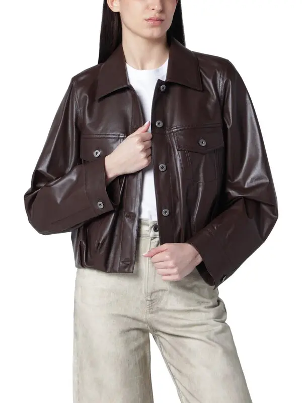 Loewe Lamb Nappa Leather Jacket - Brown