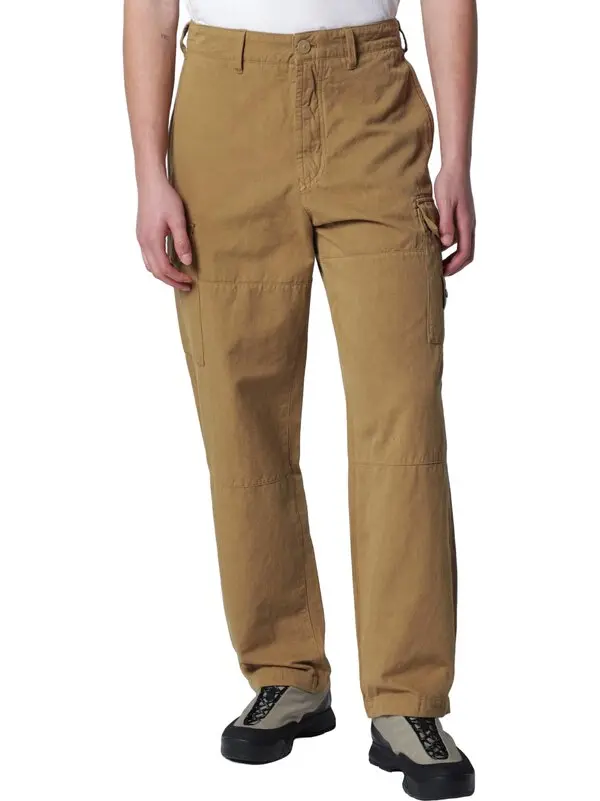 Stone Island Ghost Garment-dyed Cotton And Linen Cargo Trousers - Beige