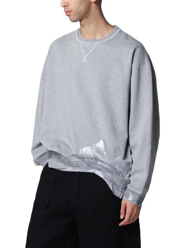 MAISON MARGIELA Taped Cotton Jersey Sweatshirt - Grey