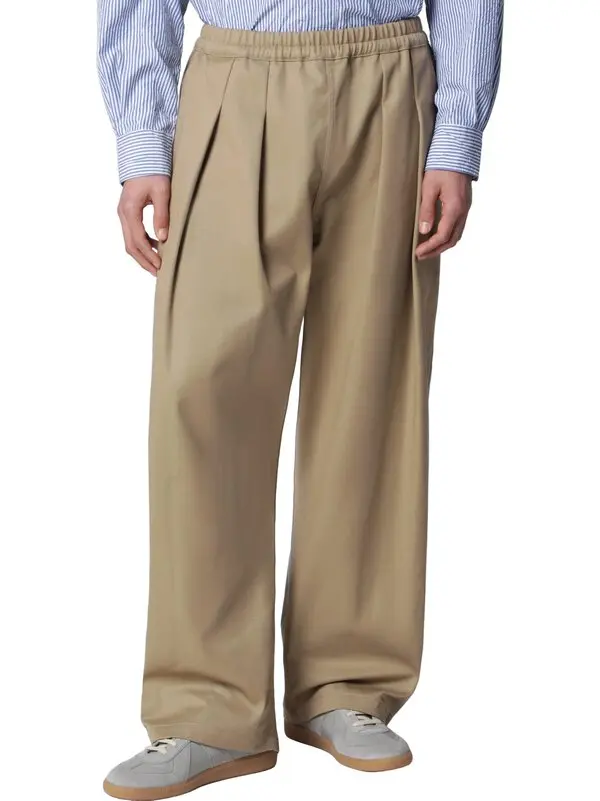 MAISON MARGIELA Low-crotch Cotton Gabardine Trousers - Beige