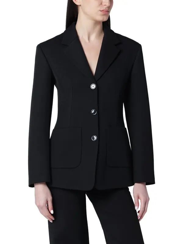 Loewe Wool Twill Single-breasted Jacket - Black