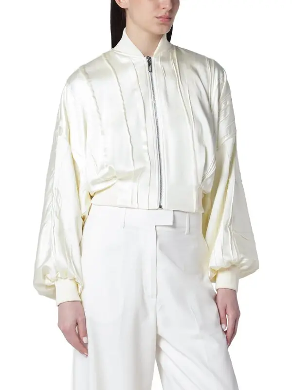 Sportmax Satin Bomber Jacket - Beige