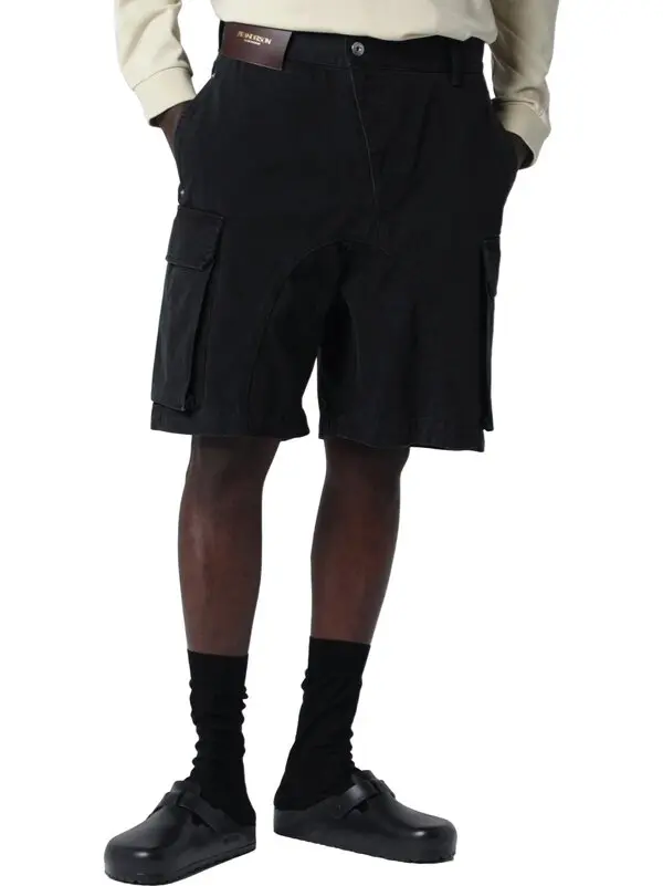 JW Anderson Cotton Shorts With Braided Patch Pockets - Black