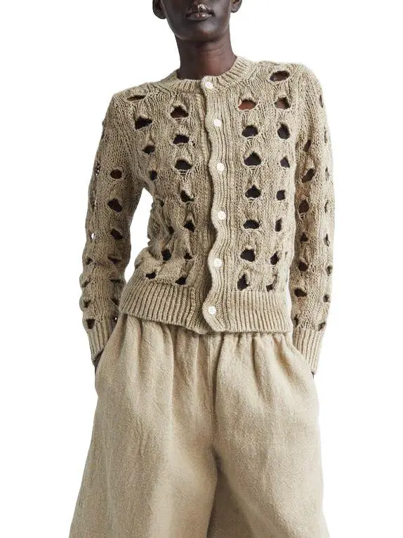 Comme Des Garçons Hemp Open Stitch Cardigan - Ecru