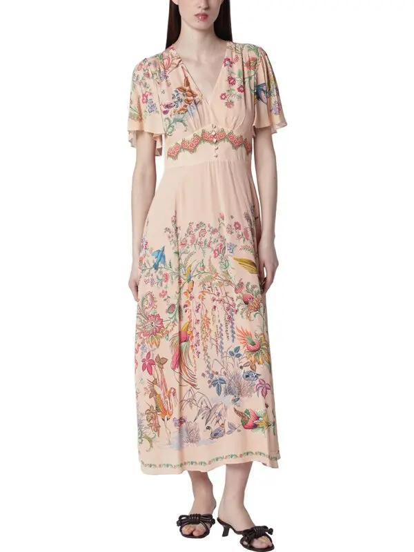 Etro Floral-print Midi Dress - White