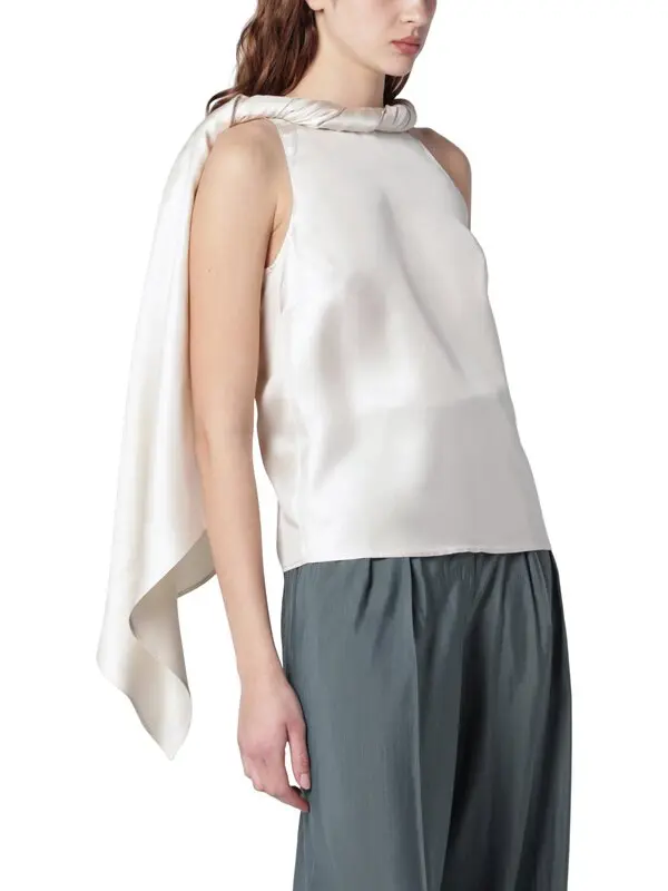 Loulou De Saison Wilma Silk Twill Top - Beige