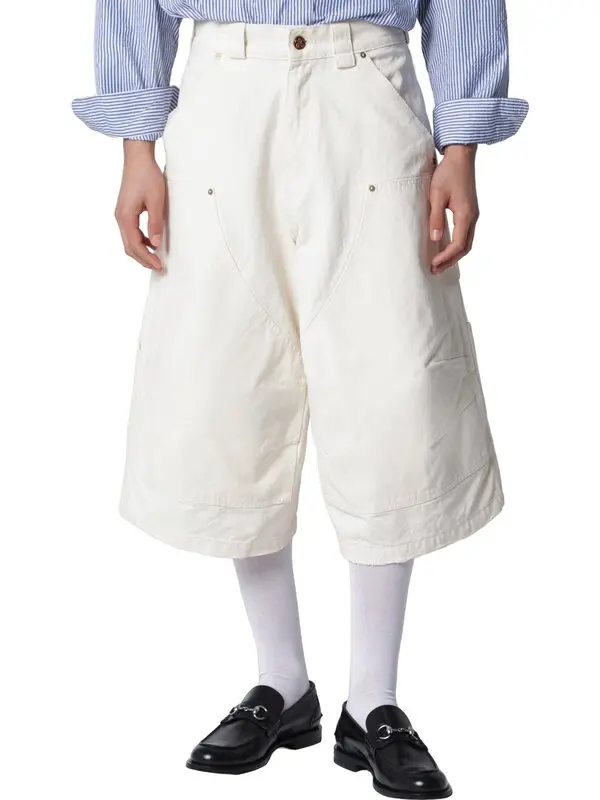 WILLY CHAVARRIA Stockton Double Knee Bermuda Shorts - White