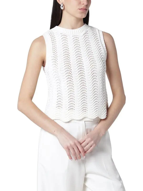 Loulou De Saison Vittoria Crochet Top - White