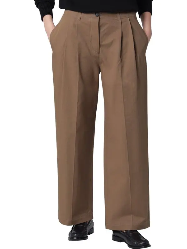 TOTEME Cotton Trousers - Brown