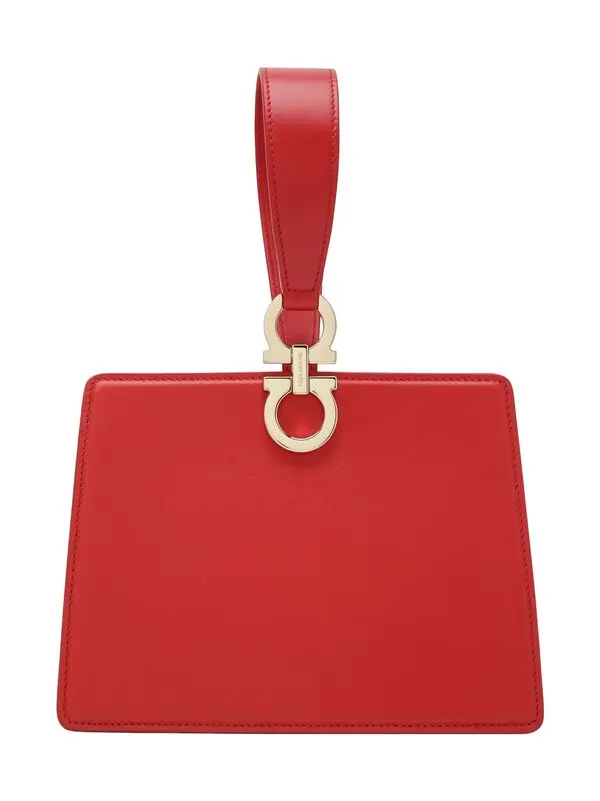 FERRAGAMO Double Gancini Mini Clutch - Red