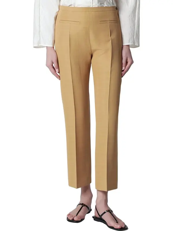 Alberta Ferretti Ankle-length Viscose Blend Trousers - Beige