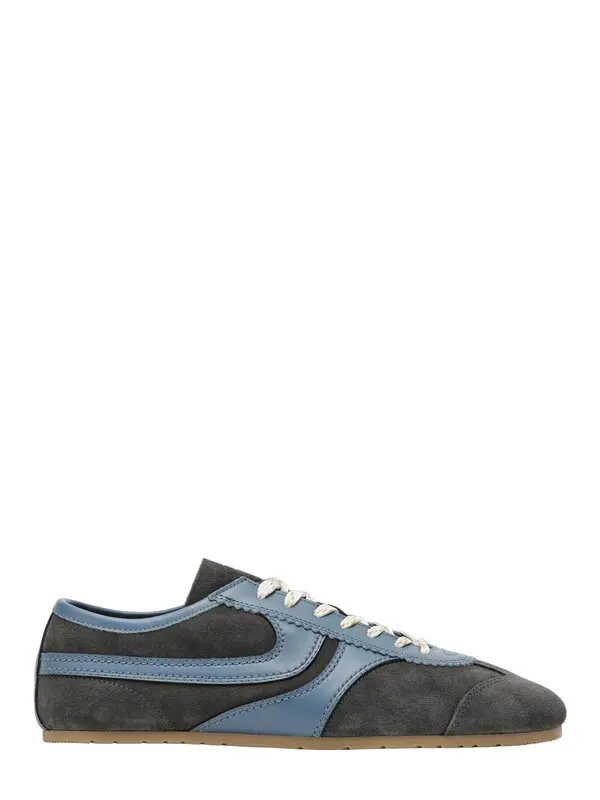 Dries Van Noten Suede And Leather Sneakers - Grey