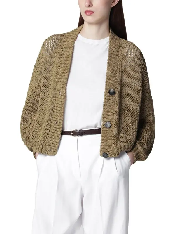 ROBERTO COLLINA Military Cotton-blend Knit Cardigan - Green