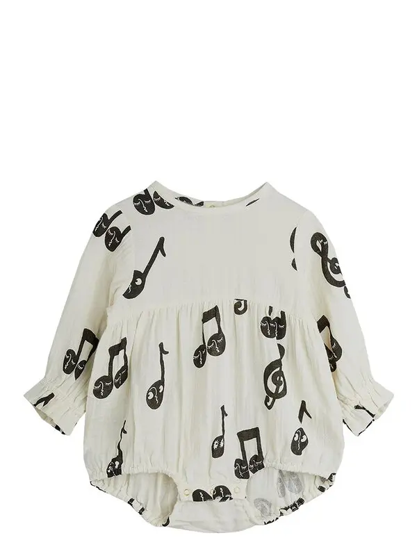 MINI RODINI Bodysuit With Musical Note Print - White