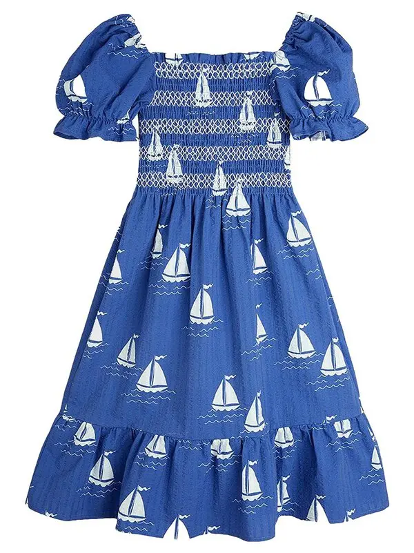 MINI RODINI Sailboat Print Dress - Blue