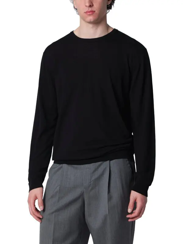 ROBERTO COLLINA Cotton Crewneck Sweater - Black
