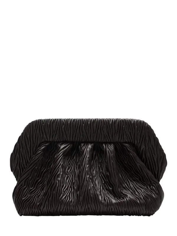 THEMOIRE Bios Embossed Vegan Leather Clutch - Brown