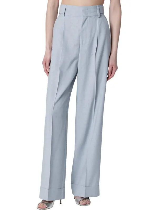 Alberta Ferretti Viscose Blend Trousers - Light Blue