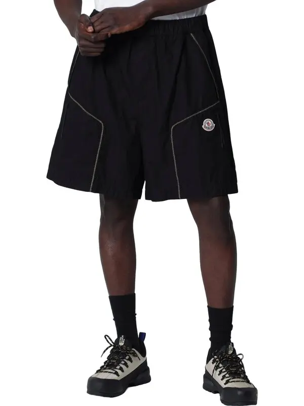 Moncler Cotton Gabardine Cargo Shorts - Black