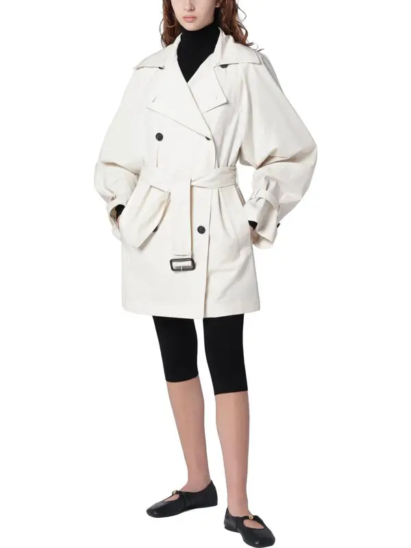 TOTEME Double-breasted Cotton Trench Coat - Beige