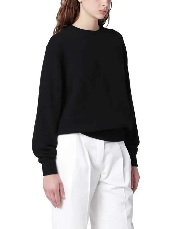 TOTEME Organic Cotton Crew Neck Jumper - Black
