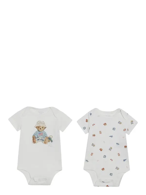 Polo Ralph Lauren Polo Bear Cotton Bodysuit Set - White