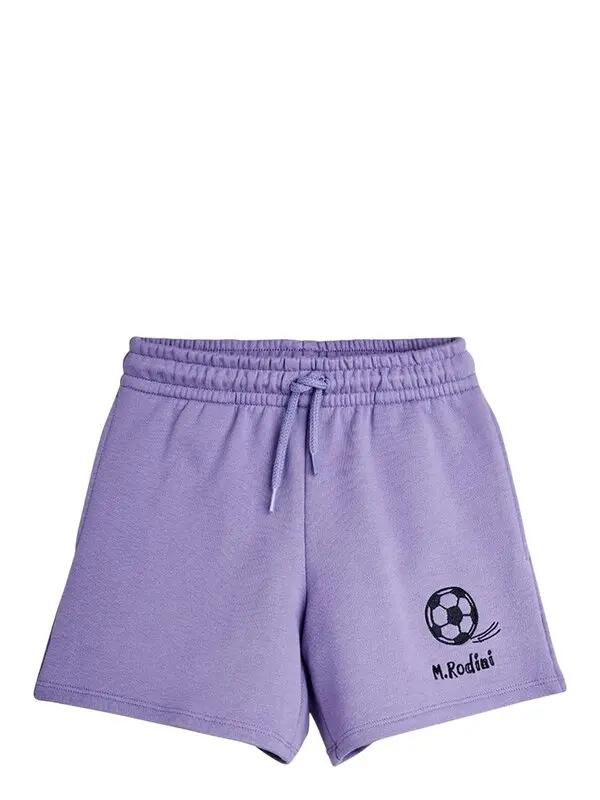 MINI RODINI Soccer Ball Embroidered Shorts - Purple