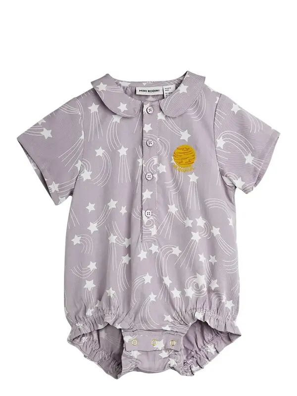 MINI RODINI Starfall Print Lyocell Bodysuit - Purple