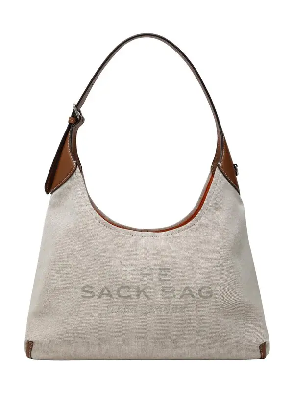Marc Jacobs Canvas Bucket Bag With Leather Trim - Beige