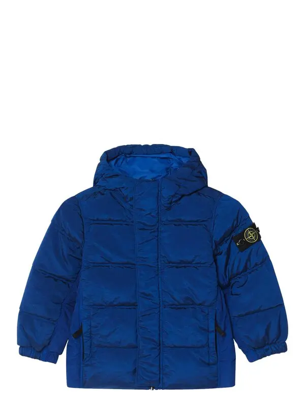 Stone Island Electric Zip Hooded Jacket - Blue