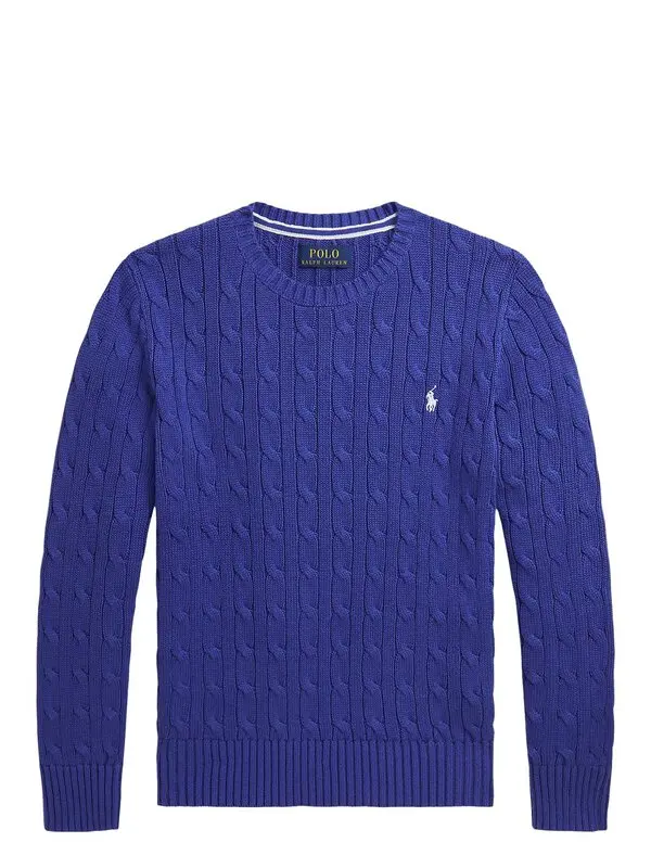 Polo Ralph Lauren Crew Neck Cable Knit Sweater - Blue