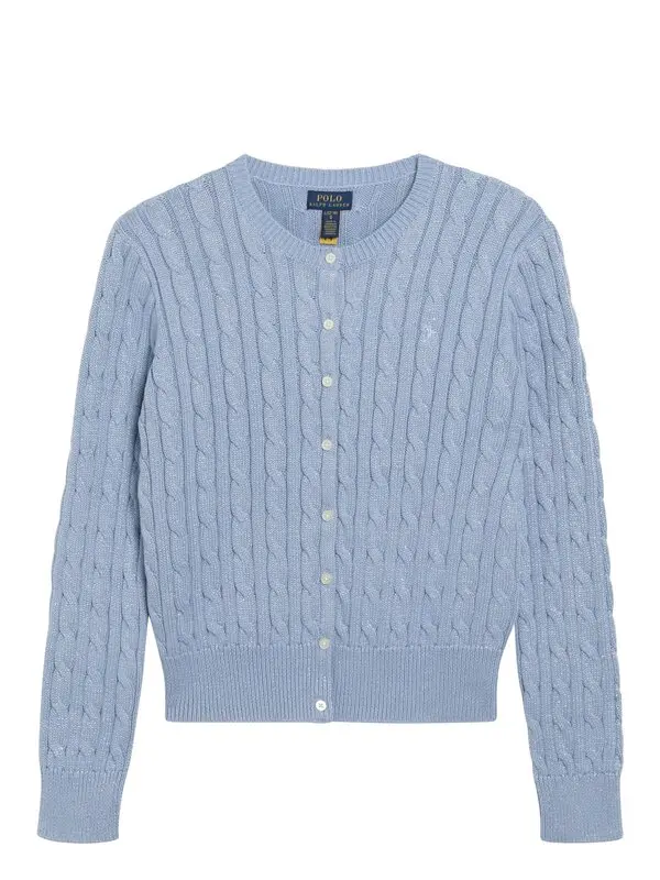 Polo Ralph Lauren Cable-knit Cotton Cardigan - Light Blue