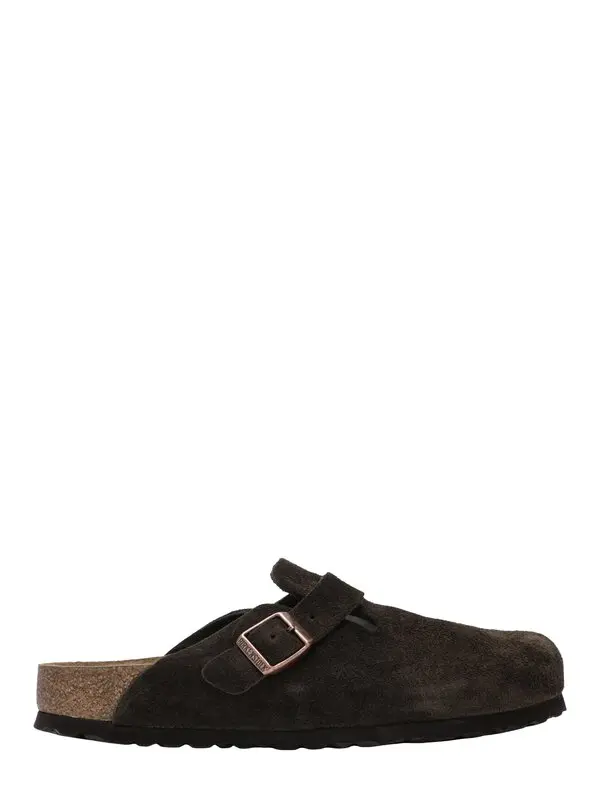 BIRKENSTOCK Suede Boston Clogs - Brown
