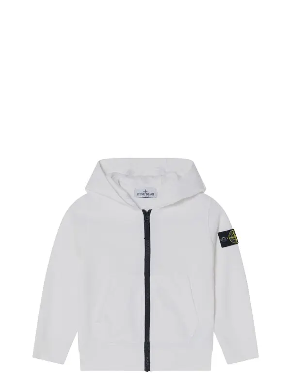 Stone Island Cotton Zip-up Hoodie - White