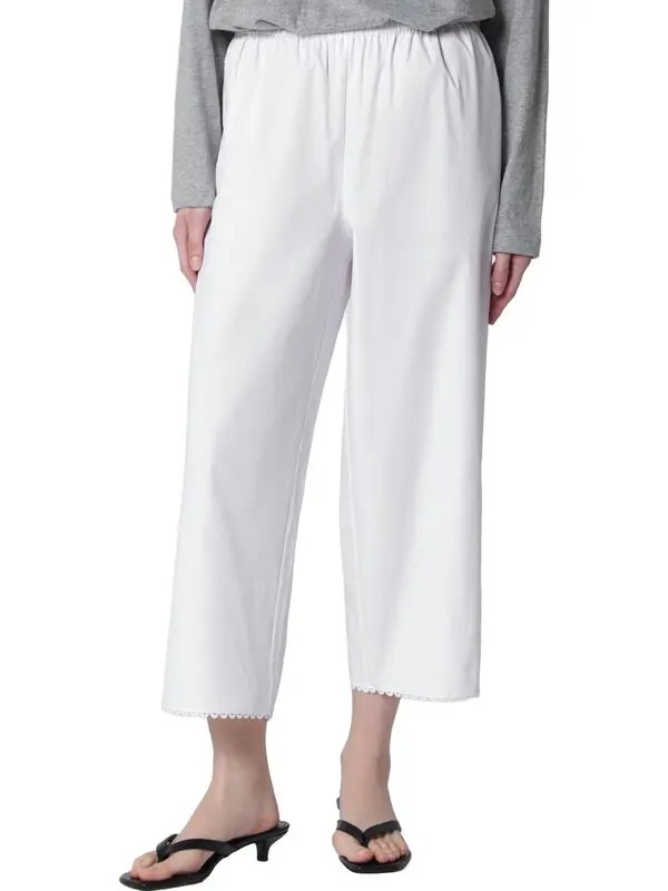 RÓHE Cropped Cotton Trousers - White