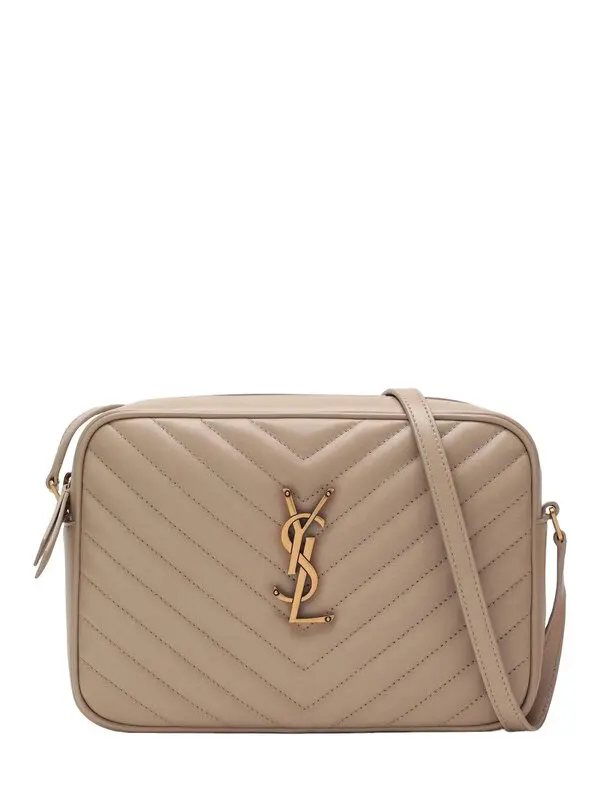 Saint Laurent Lou Camera Bag In Quilted Leather - Beige