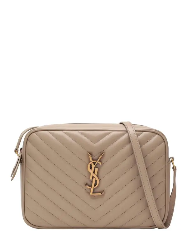 Saint Laurent Lou Camera Bag In Quilted Leather - Beige