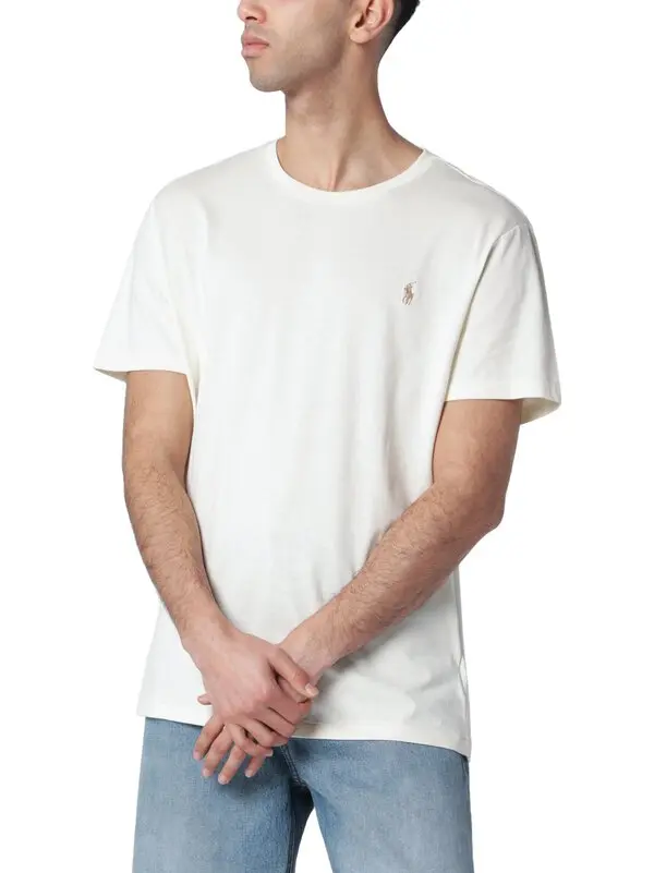 Polo Ralph Lauren Cream Cotton Custom Slim-fit T-shirt - White