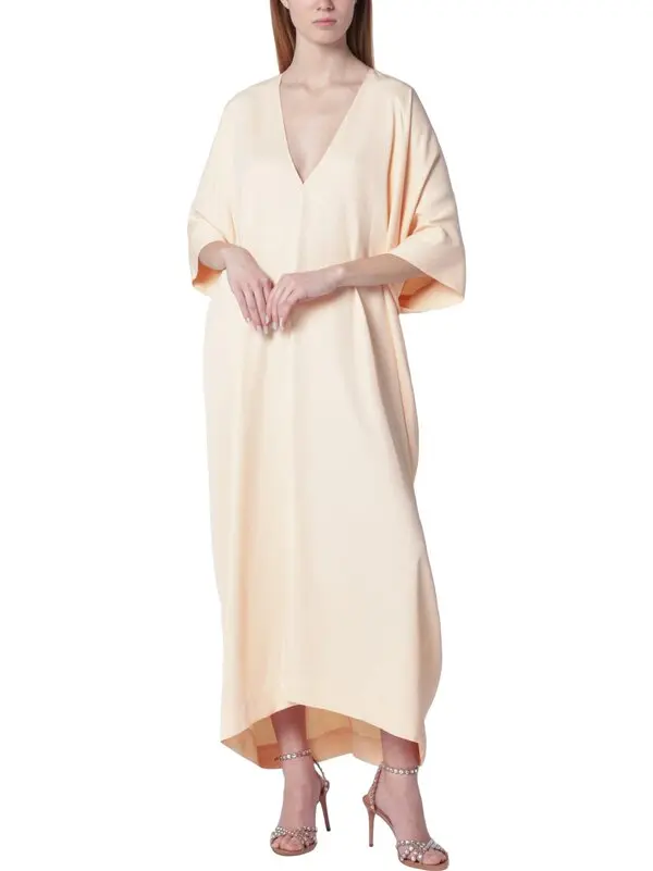 Alberta Ferretti Long Caftan Dress With V-neck - Pink